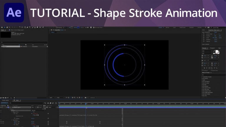After Effects Tutorial Shape Layer Stroke Animation Creative Cow